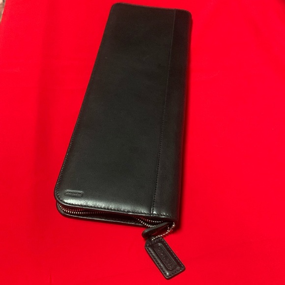 Coach | Bags | Coach Black Leather Tie Case | Poshmark